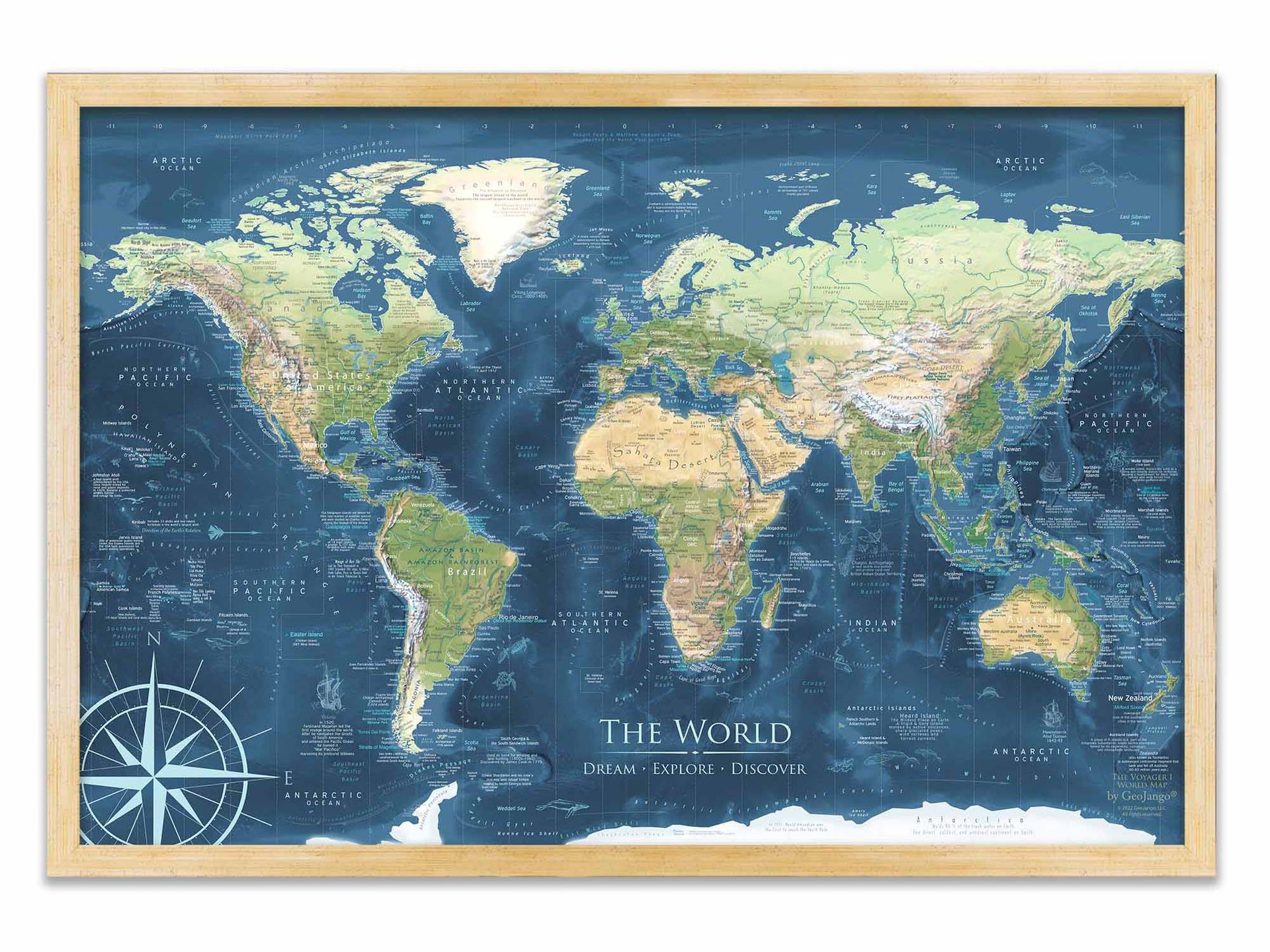 Modern World Push Pin Map: Voyager 1 Edition – GeoJango Maps