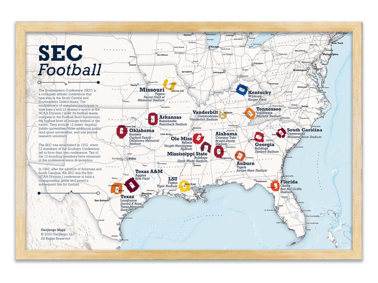 SEC College Football Stadium Map – GeoJango Maps