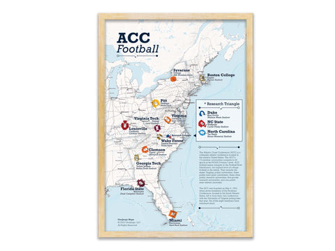 ACC College Football Stadium Conference Map – GeoJango Maps
