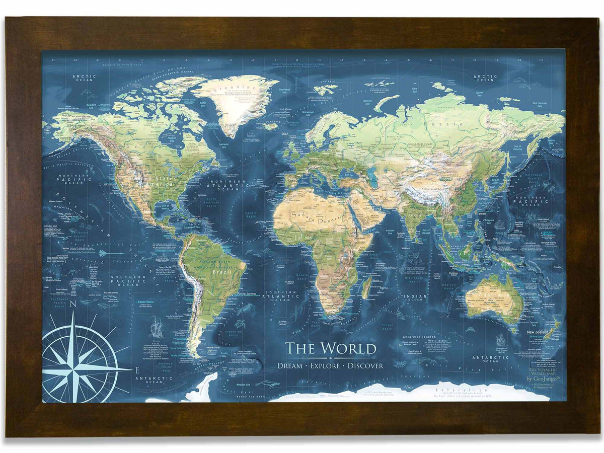 Modern World Push Pin Map: Voyager 1 Edition – GeoJango Maps