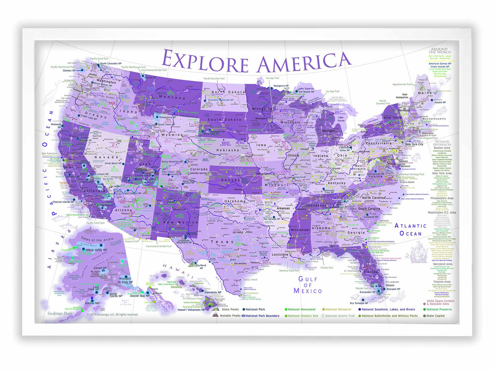 USA Map For Kids - Purple Edition – GeoJango Maps