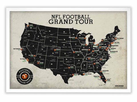 NFL Map, Football Teams and Stadiums – GeoJango Maps