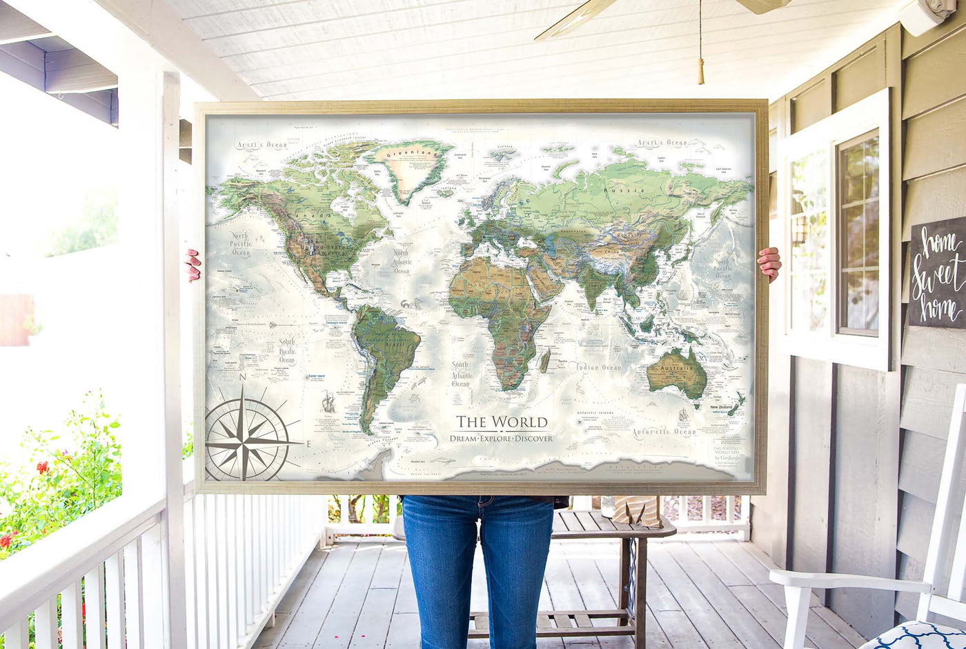 Personalized World Map - Travel Tracker Map with Pins - Nautilus ...