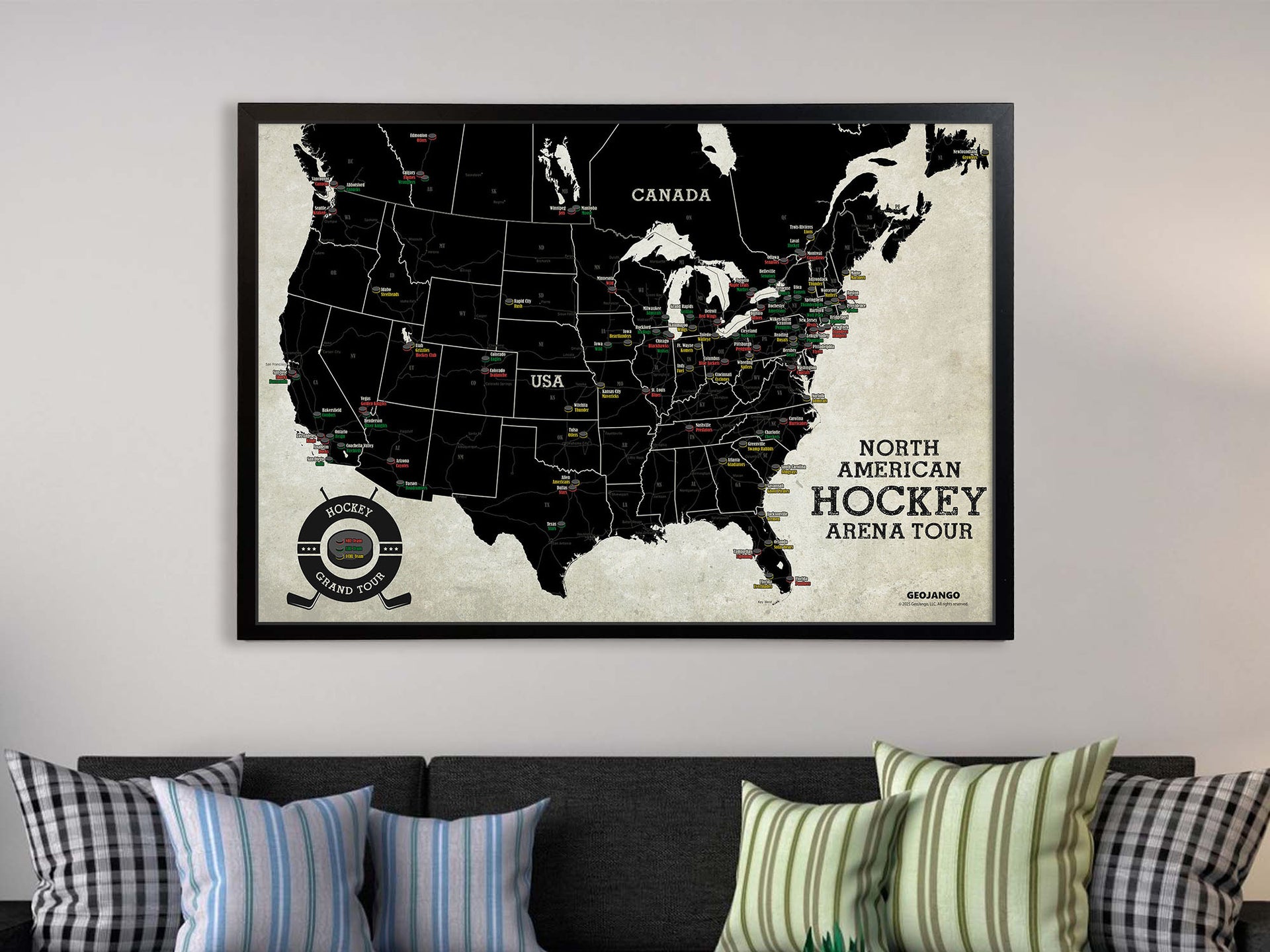 NHL AHL ECHL Hockey Teams Map – GeoJango Maps
