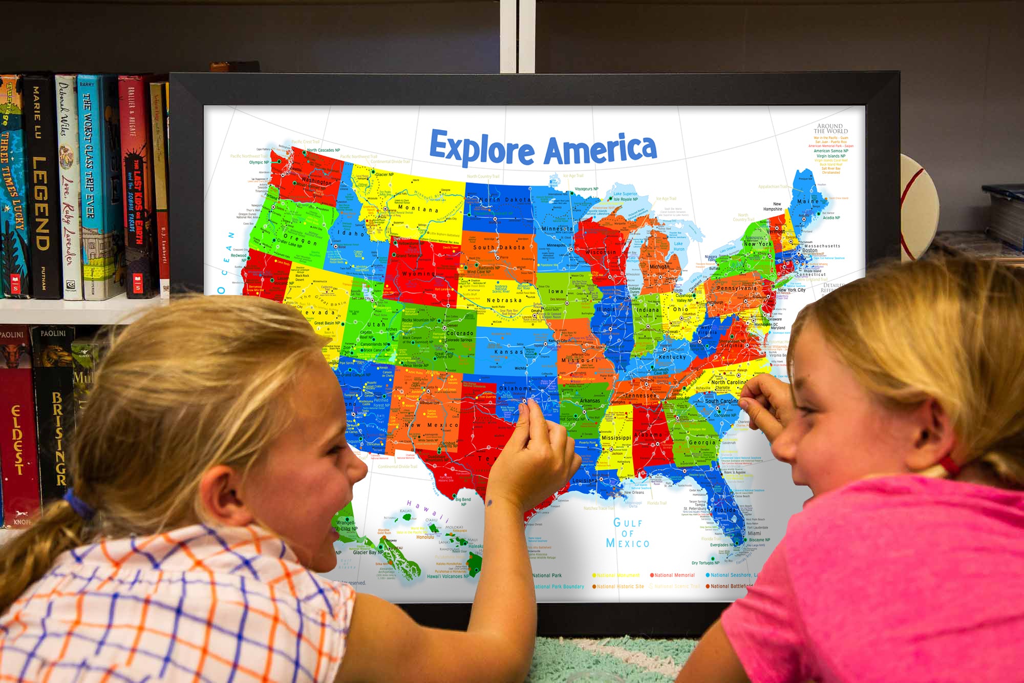 Map of USA with Capitals - Map & Game Cards – GeoJango Maps