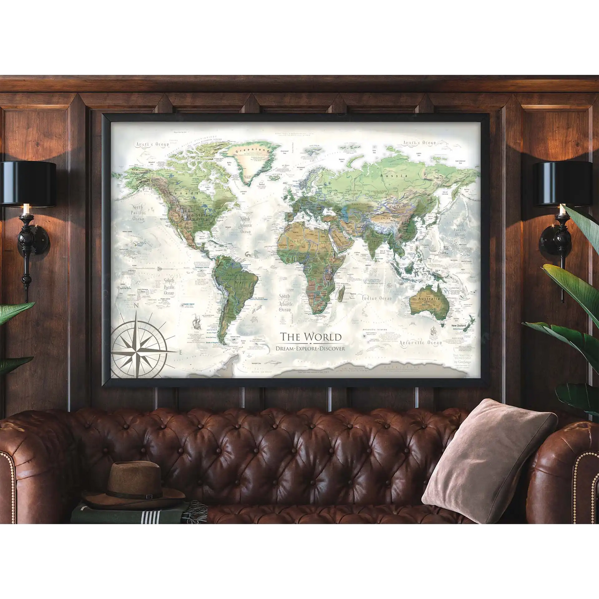 Nautilus Push Pin World Travel Map with Pins – GeoJango Maps