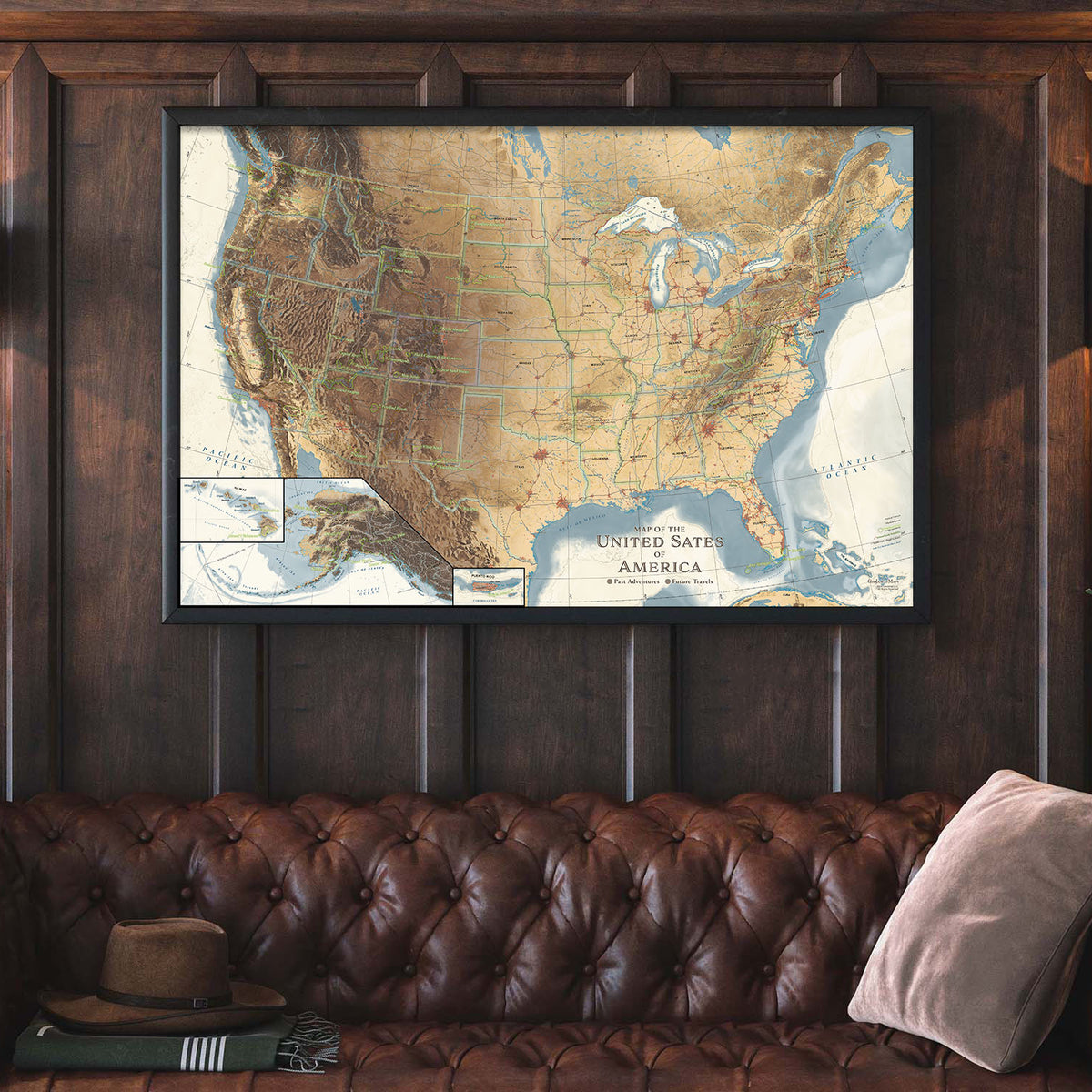 Vintage USA Push Pin Map – GeoJango Maps