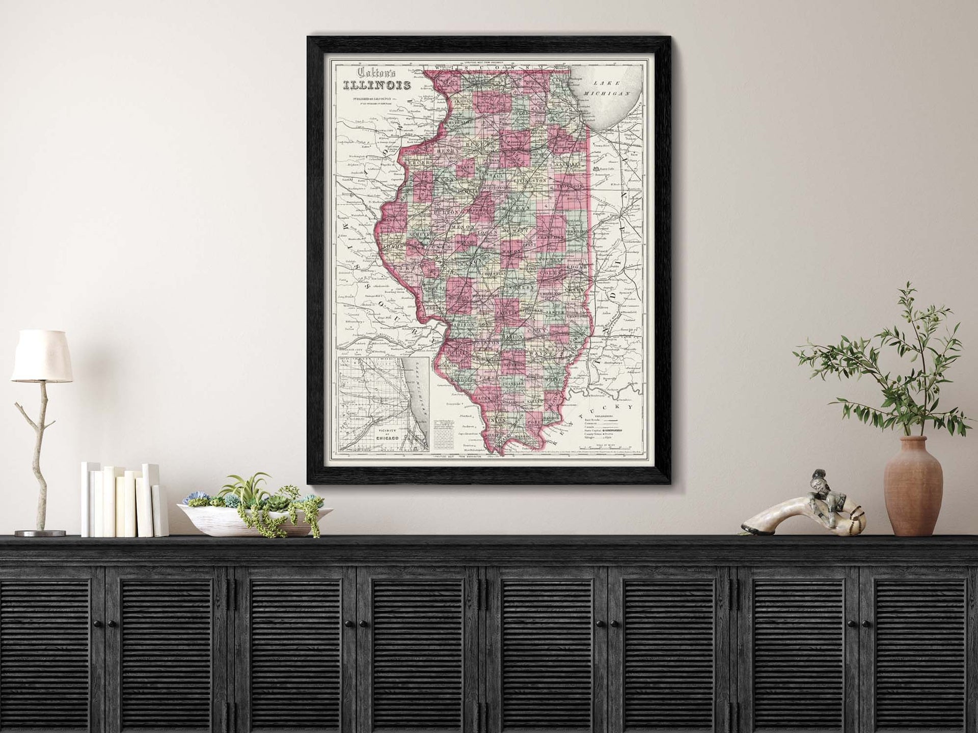 Illinois Map 1850's – GeoJango Maps