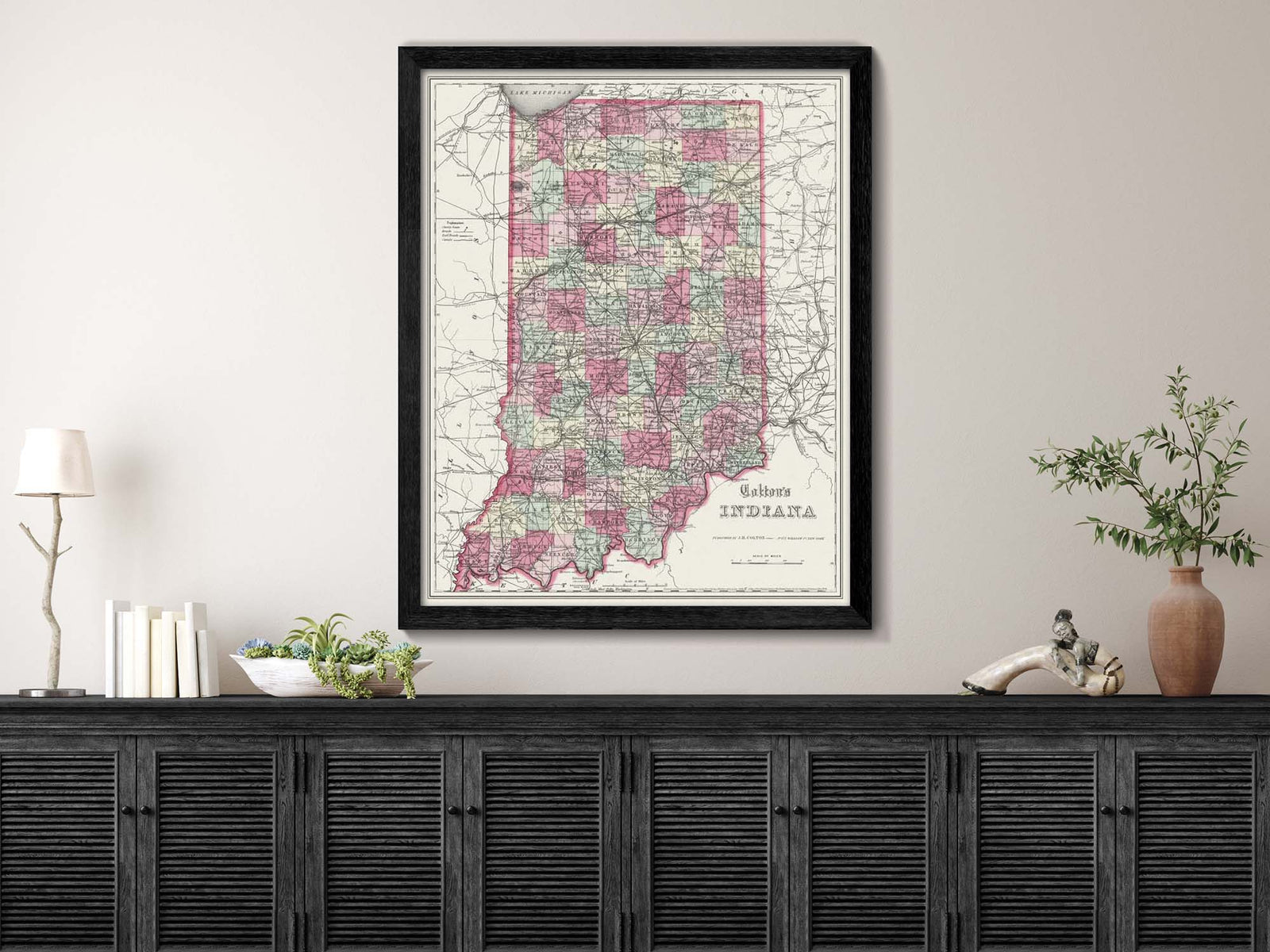 Vintage State Map of Indiana – GeoJango Maps