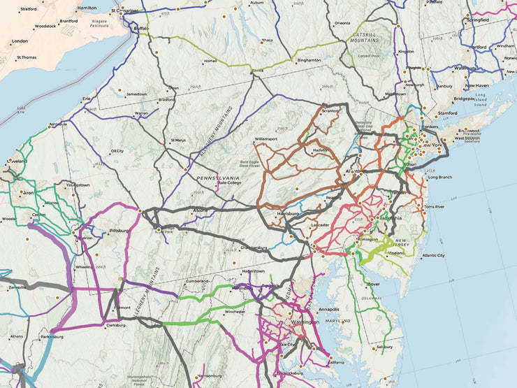 Electric Power Transmission Grid Map and Power Plants in the USA ...