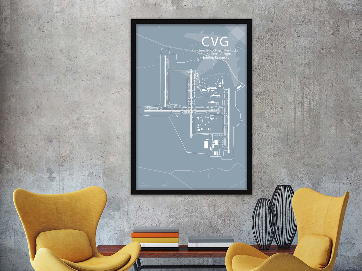 CVG - Cincinnati Northern Kentucky Airport Runway Map – GeoJango Maps