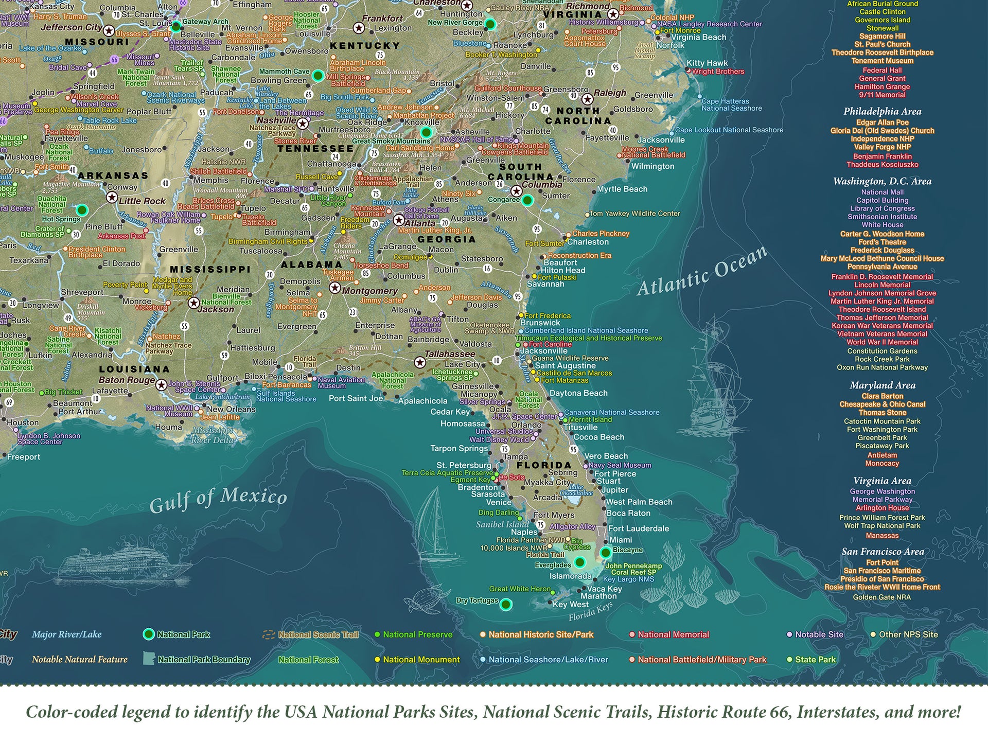 USA National Parks Push Pin Map - Dark Terrain Edition – GeoJango Maps