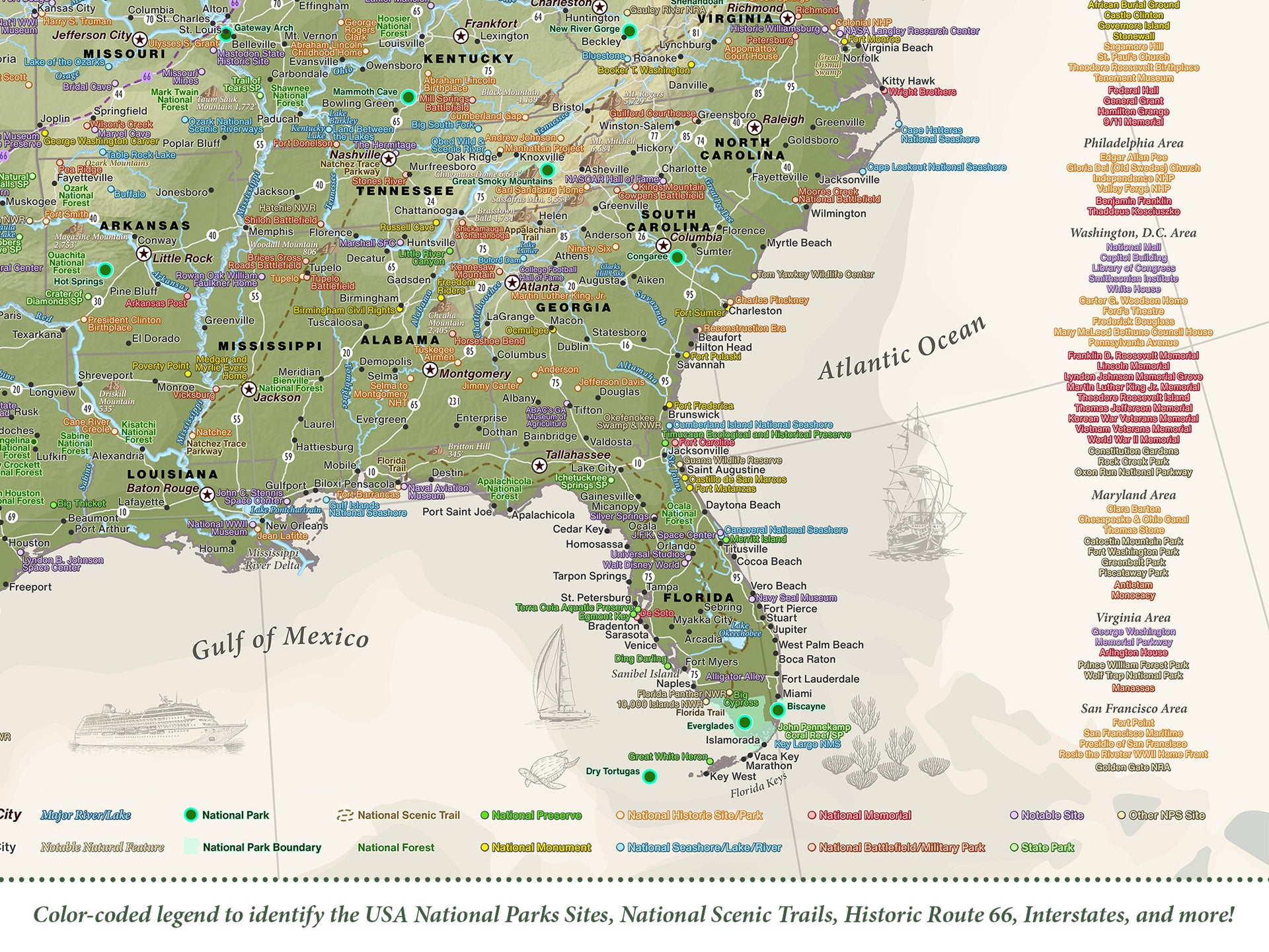 Nautilus USA Map - National Parks Push Pin Travel Map – GeoJango Maps