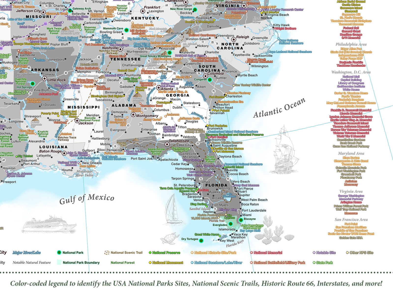 Travel map of the United States – GeoJango Maps