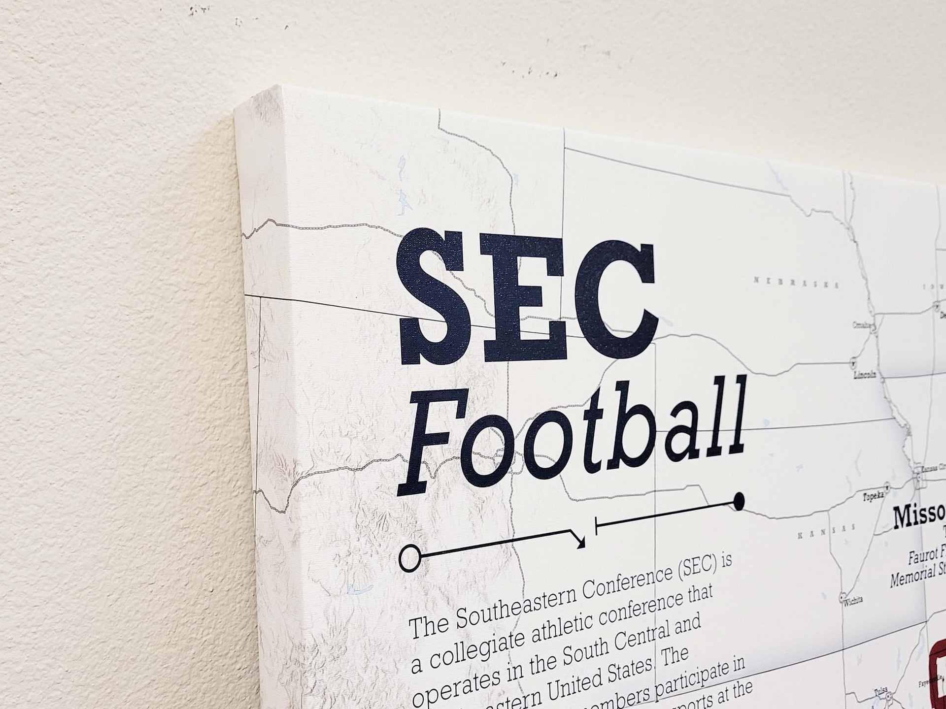 Football Teams Wall Map - Red Edition – GeoJango Maps