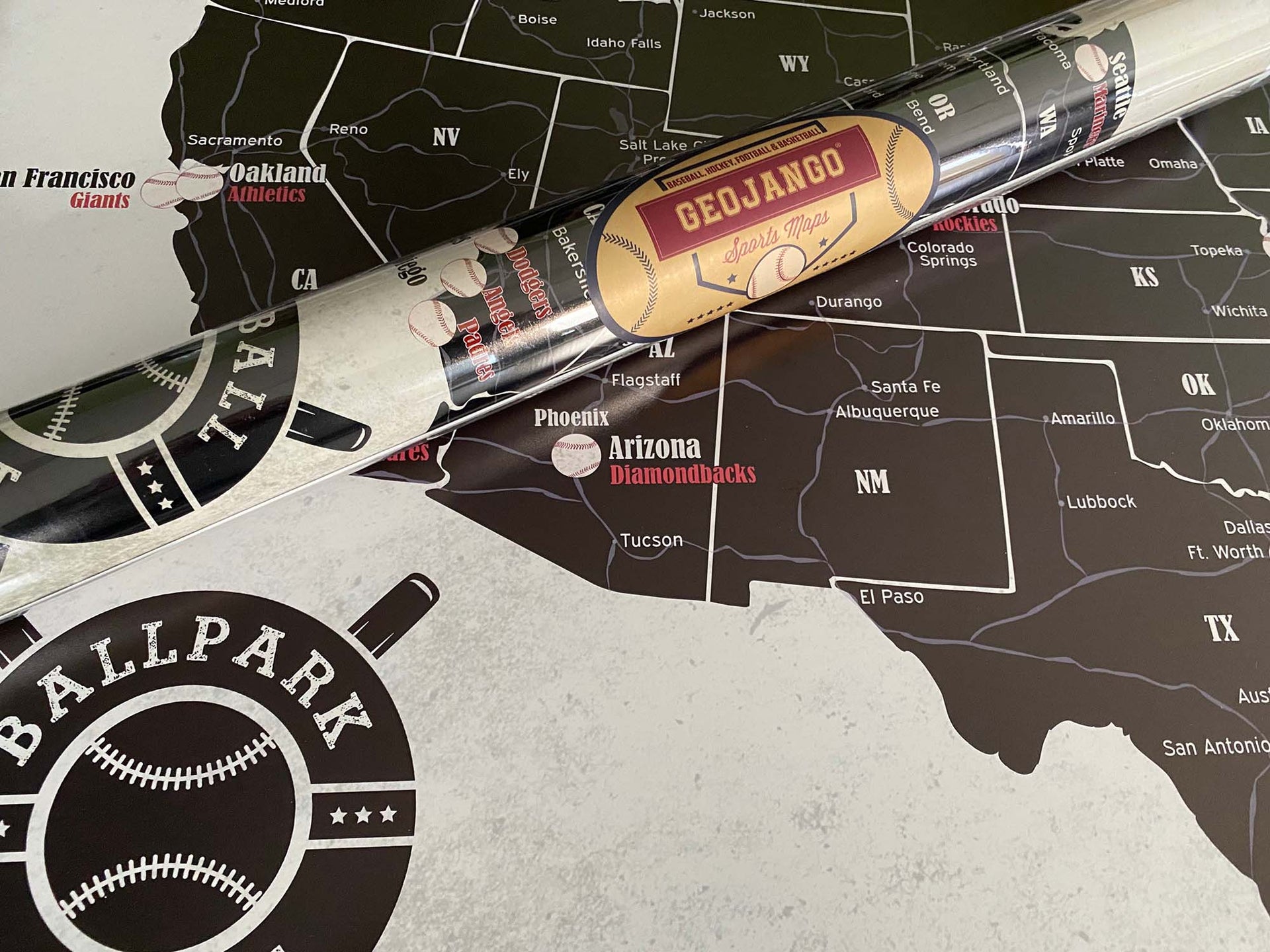 MLB Map - Ballparks and Teams - Baseball Stadium Wall Art | GeoJango ...