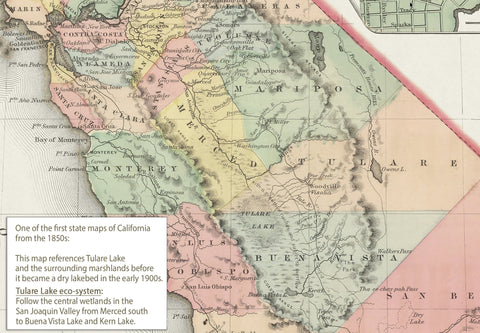 Historic Map of California with Tulare Lake – GeoJango Maps