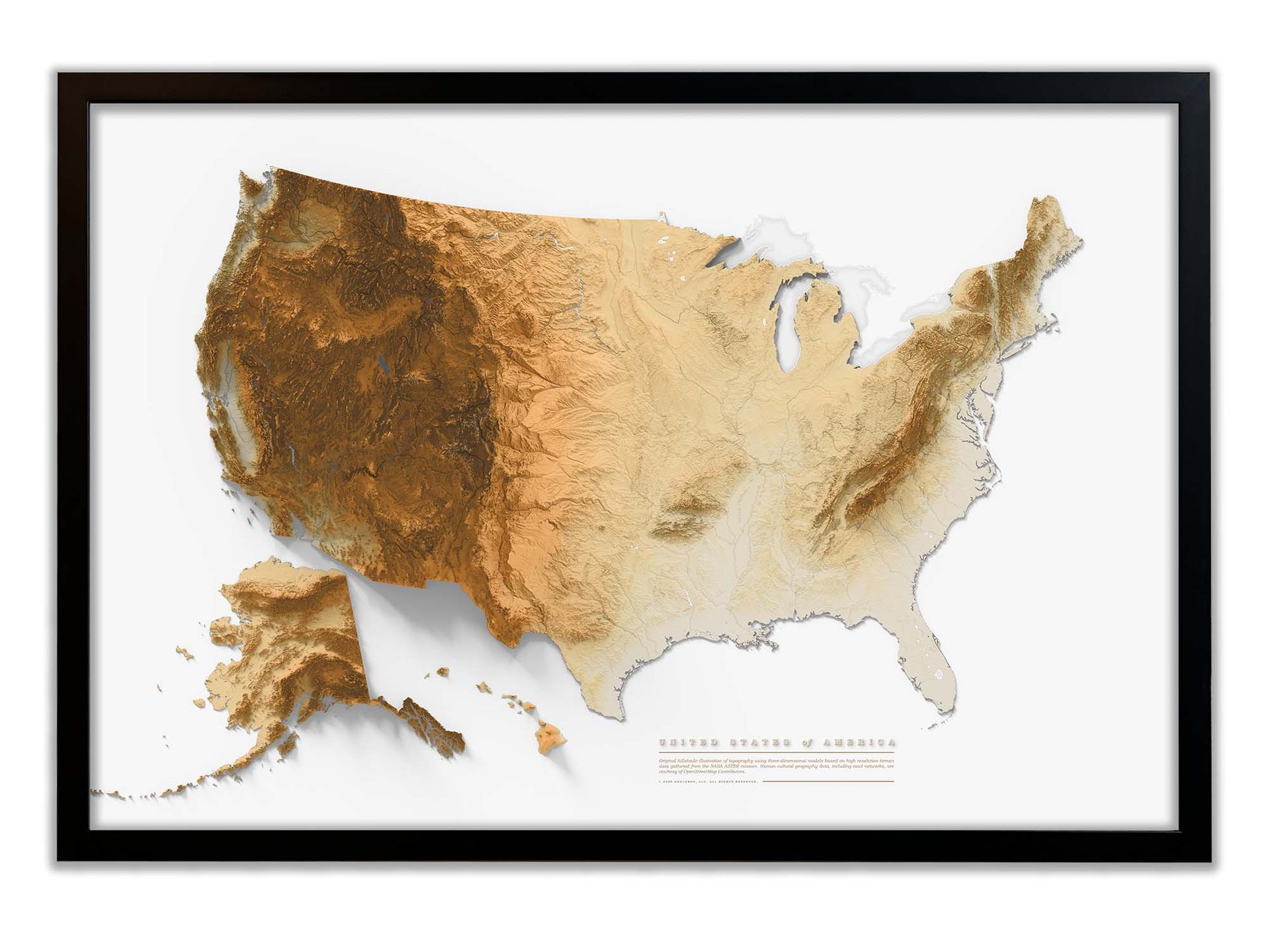 US Elevation Map - Topographic Map in Shaded Relief - Colorful ...