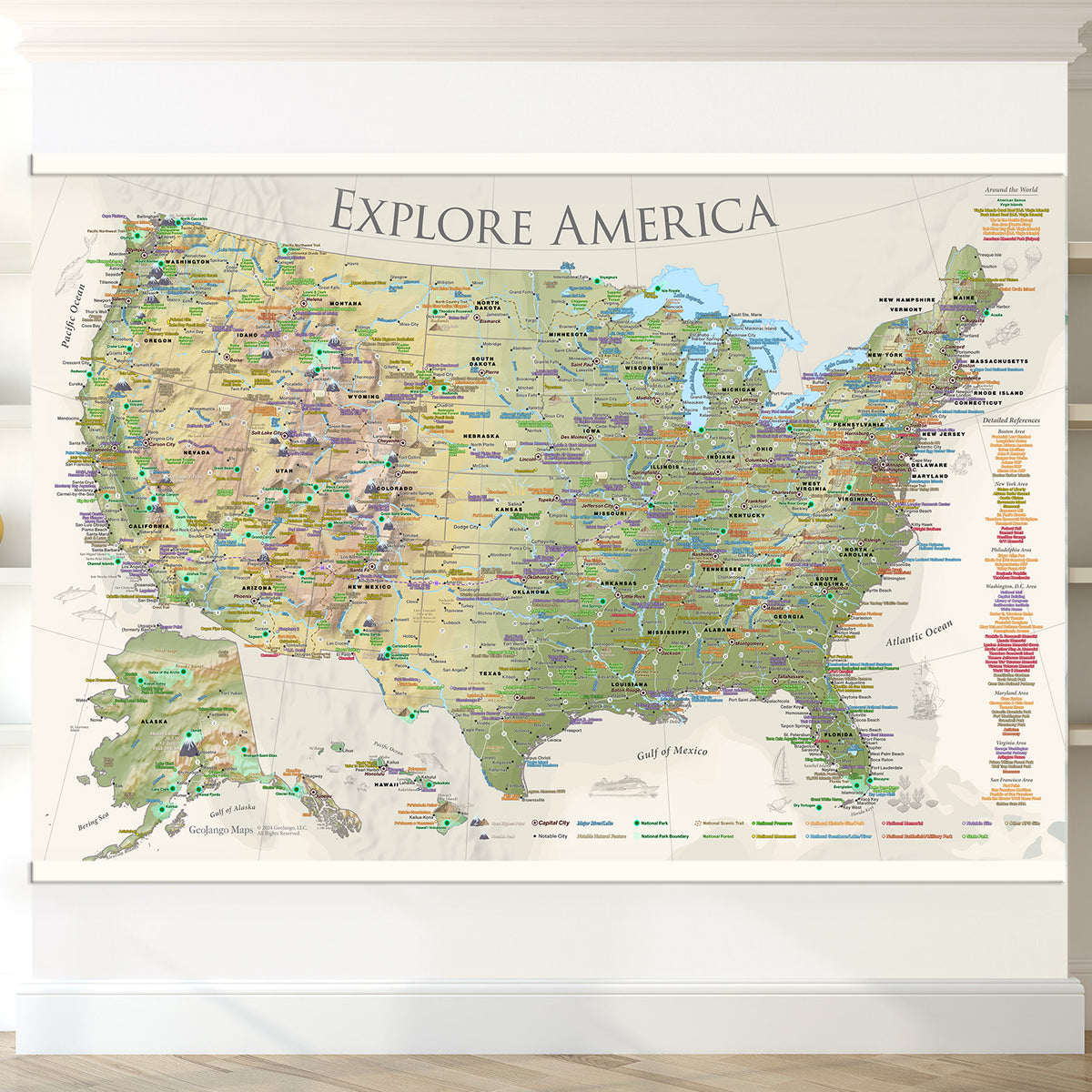 USA Map Peel and Stick - Wall Decal | Nautilus – GeoJango Maps