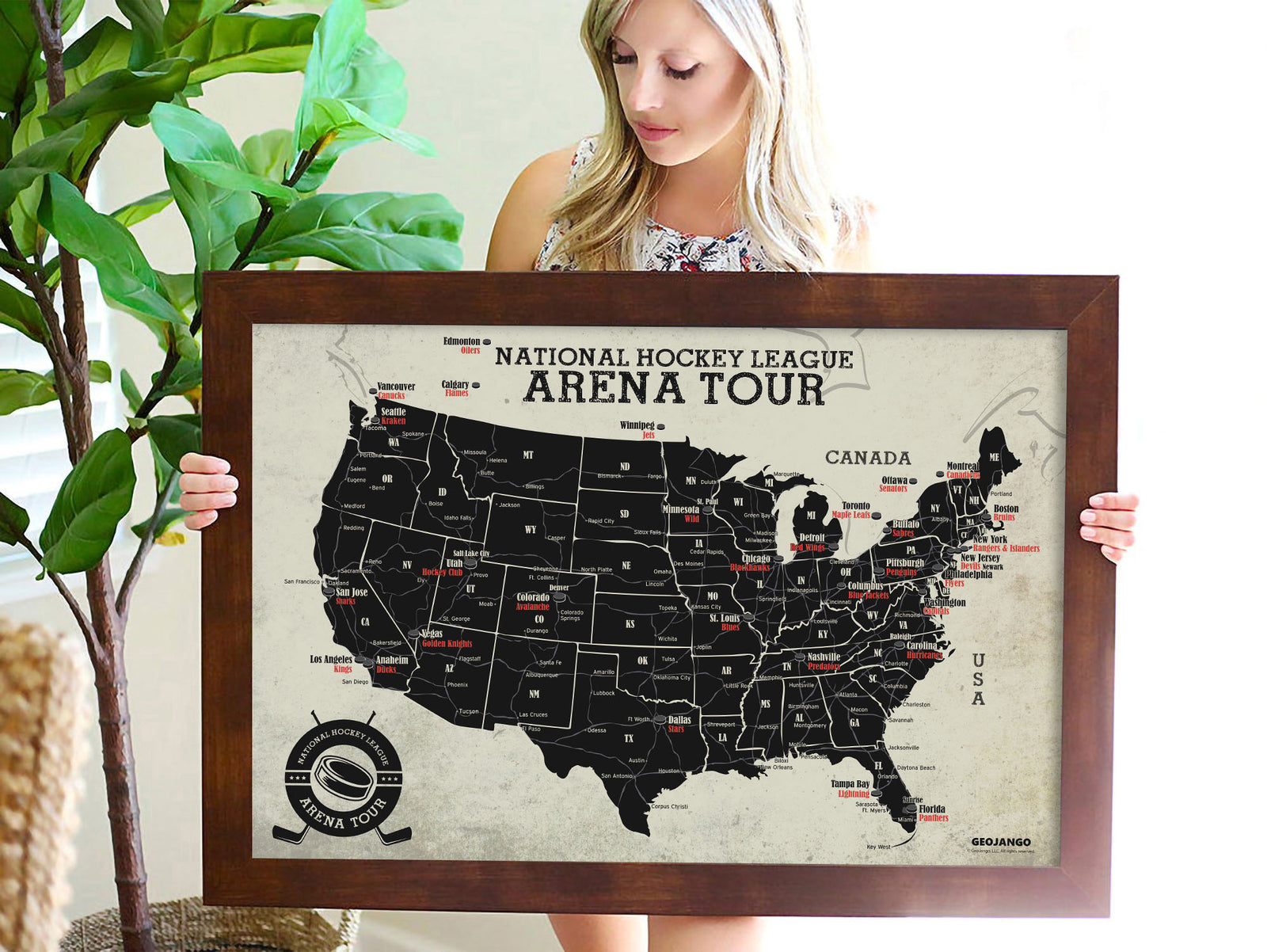 NHL Teams Map, USA Hockey Arena Map – GeoJango Maps