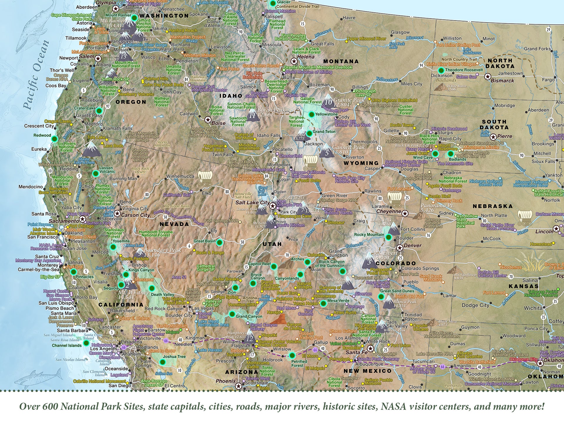 US Push Pin Map - US Travel Map Lite Terrain – GeoJango Maps