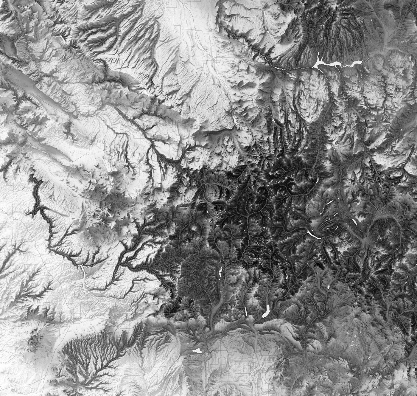 Colorado Map - Topographic Elevation Map with Shaded Relief, 36x24 inc ...