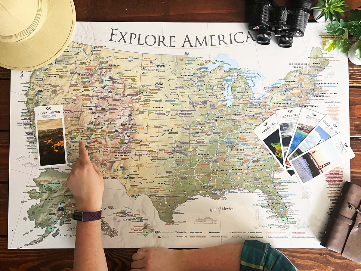 Nautilus USA Map - National Parks Push Pin Travel Map – GeoJango Maps