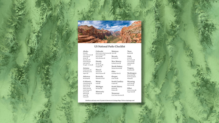 US National Parks Checklist & Map (2024) – GeoJango Maps