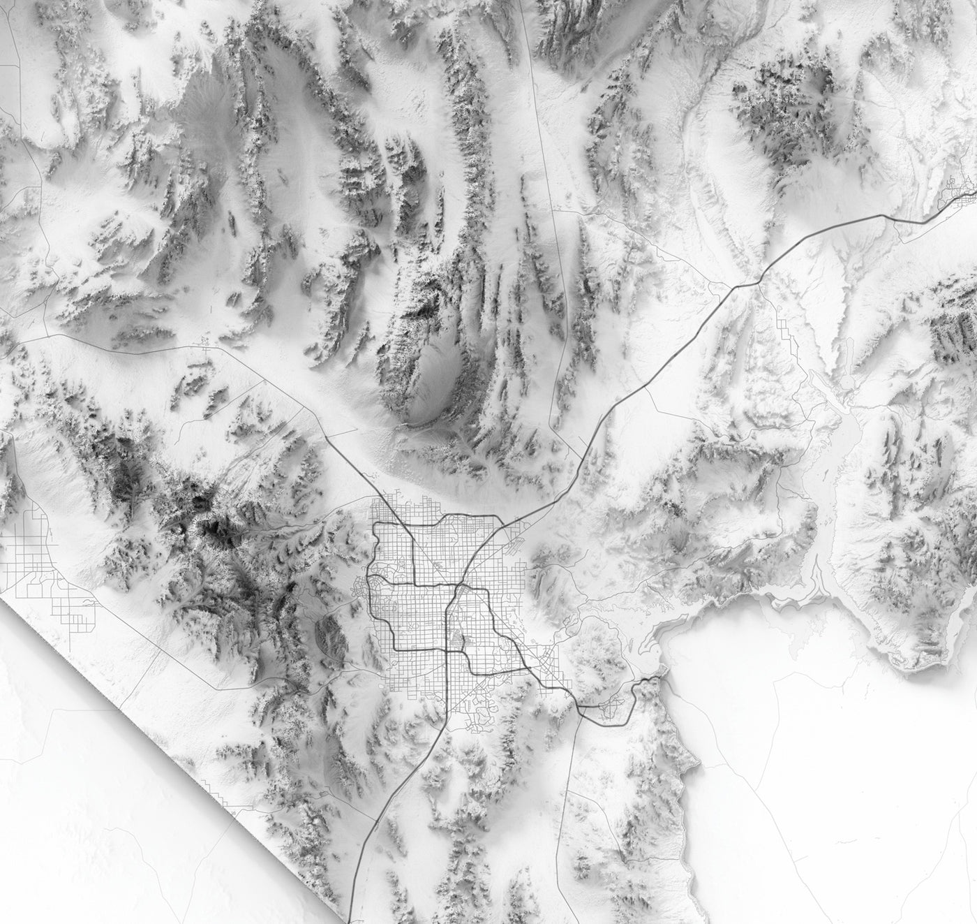 Nevada Elevation Map - Topographic Map with Shaded Relief – GeoJango Maps