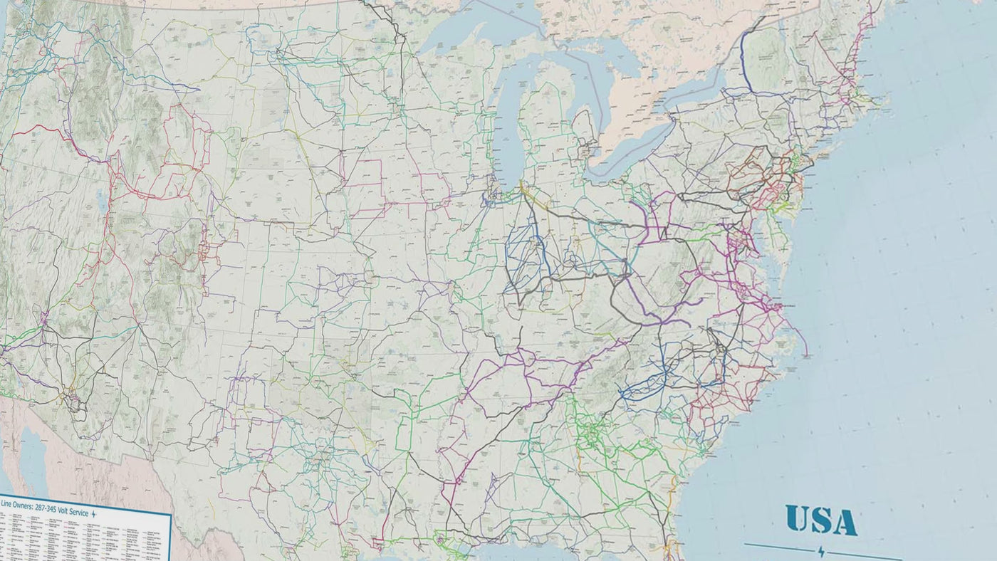 US Electric Power Transmission Grid Map and Power Plants – GeoJango Maps