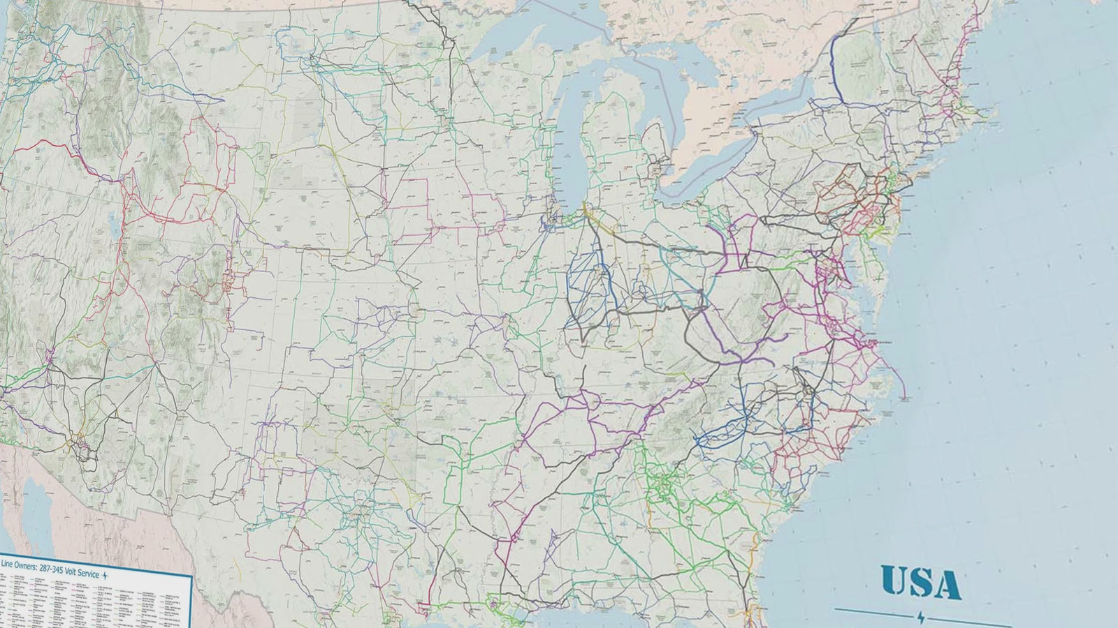 US Electric Power Transmission Grid Map and Power Plants – GeoJango Maps