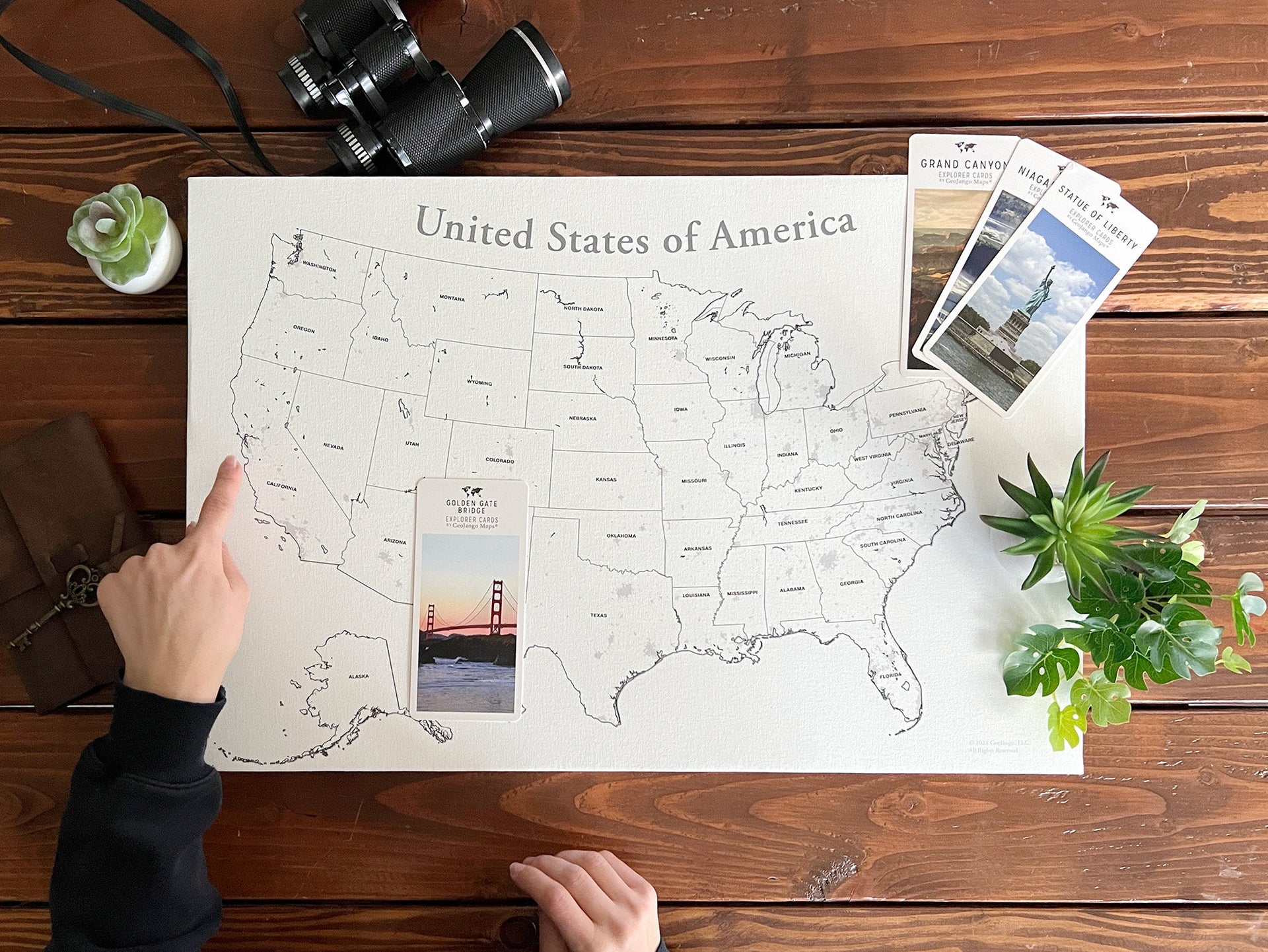 USA States and Capitals Map - Canvas Push Pin Travel Map – GeoJango Maps