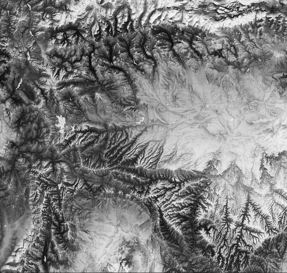 Relief Map of Utah - Topographic Elevation Map with Shaded Relief ...
