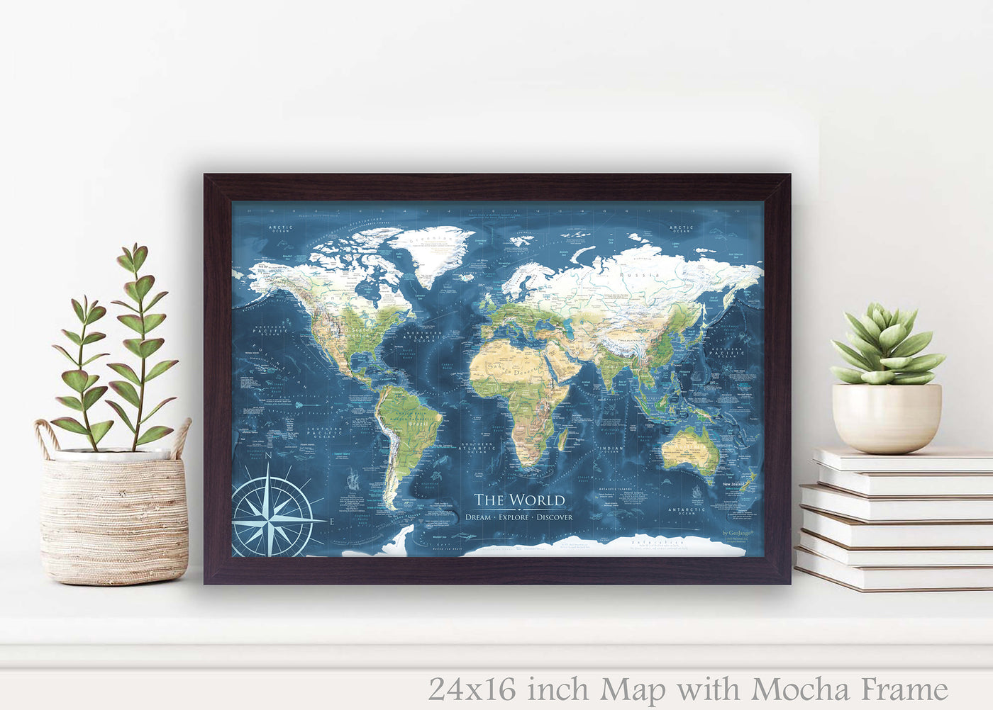 Voyager Push Pin Map of the World Labeled for Exploration | GeoJango ...