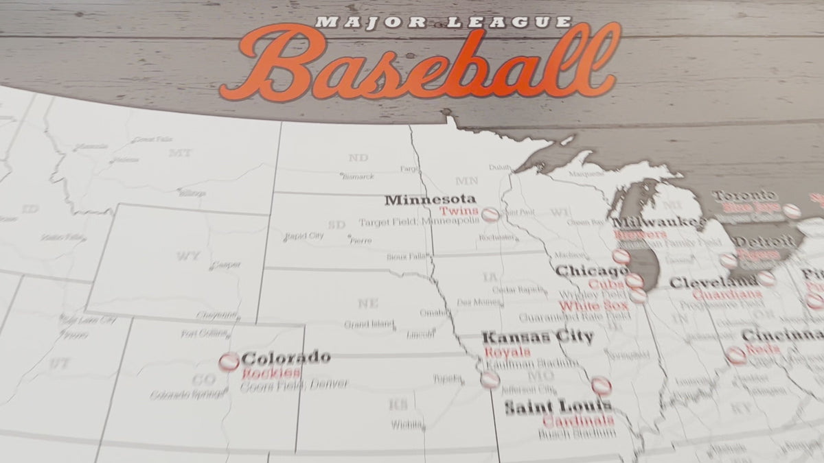 MLB Map - Ballparks and Teams - Baseball Stadium Wall Art | Barnwood ...