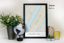 Framed City Street Map - Select Your City – GeoJango Maps