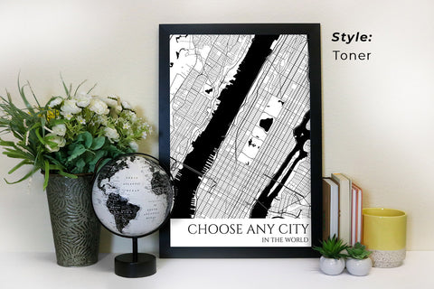 Framed City Maps – GeoJango Maps