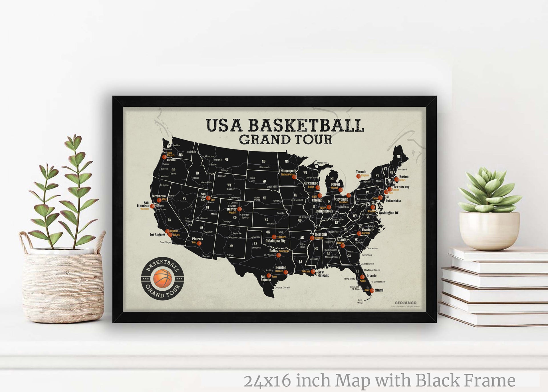 NBA Team Map, Basketball Arena Map – GeoJango Maps