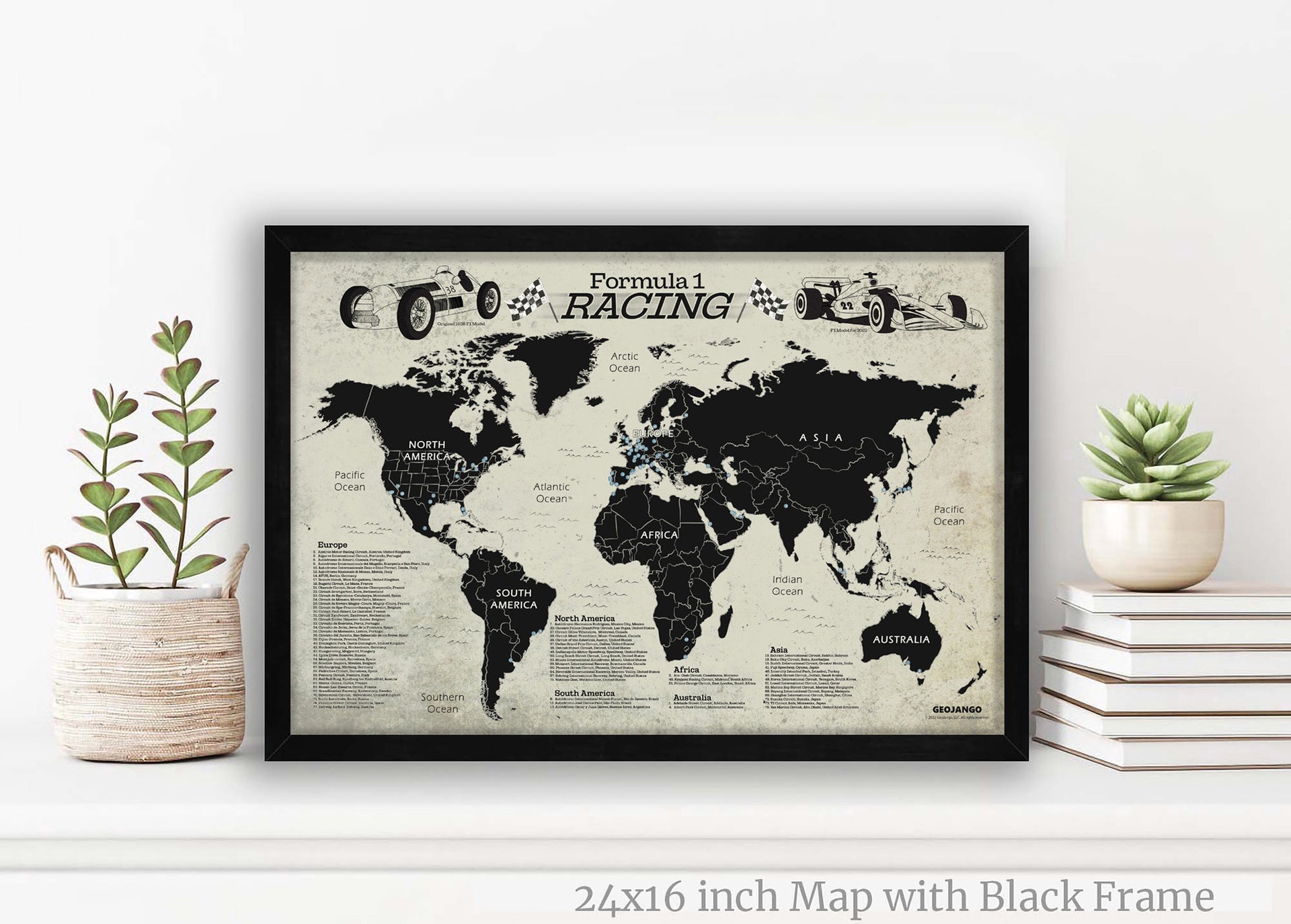Formula 1 Tracks Push Pin Map – GeoJango Maps
