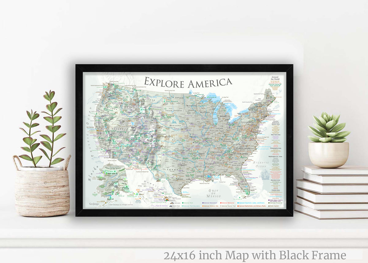 Map of the United States - US Push Pin Map – GeoJango Maps