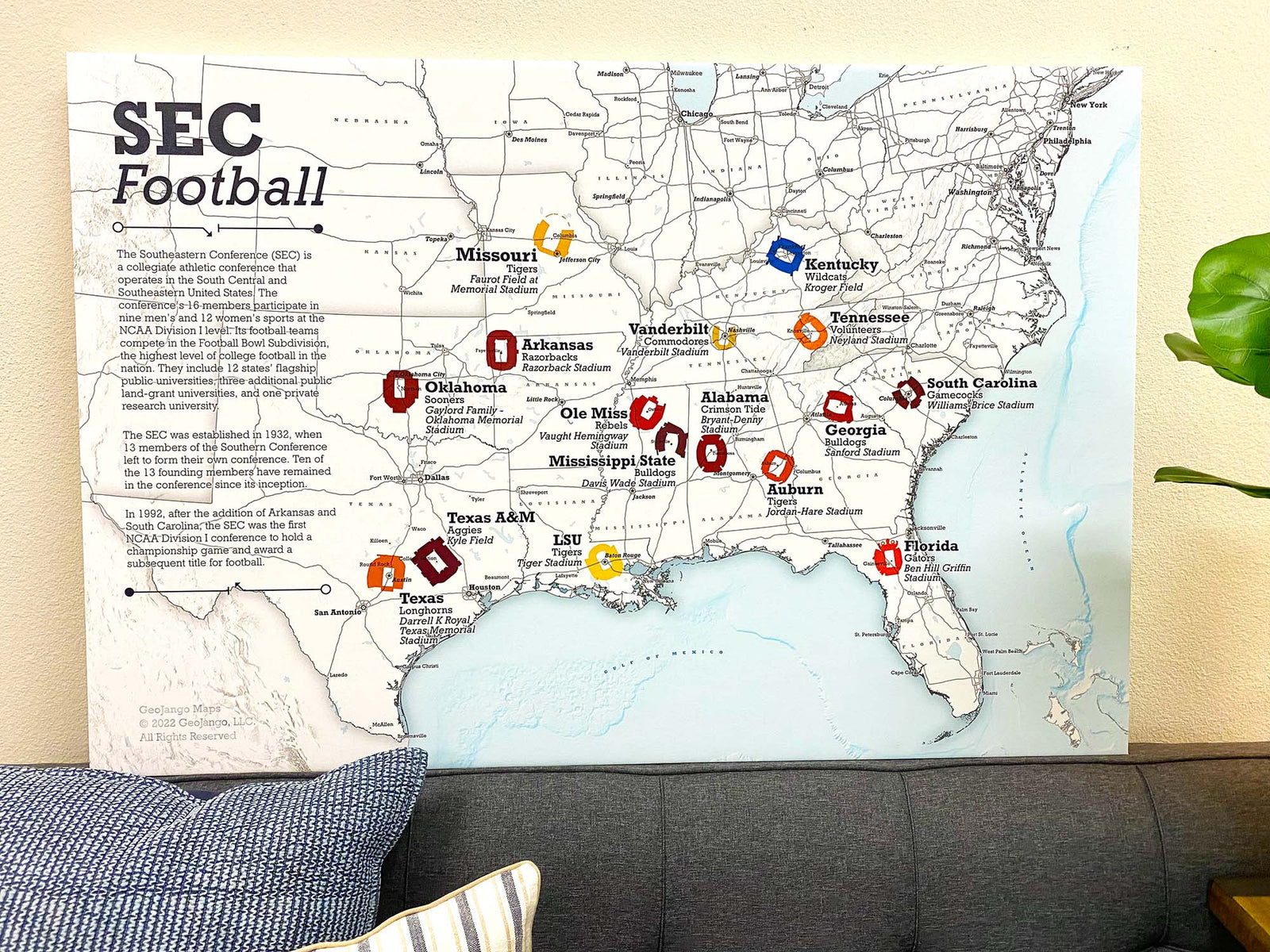 SEC College Football Stadium Map – GeoJango Maps