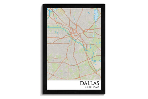 Dallas Texas City Streets Push Pin Map Wall Art – GeoJango Maps