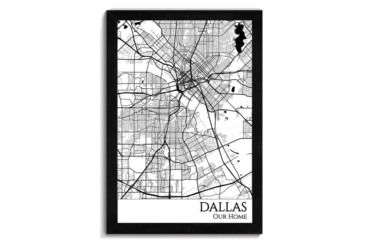 Dallas Texas City Streets Push Pin Map Wall Art – GeoJango Maps