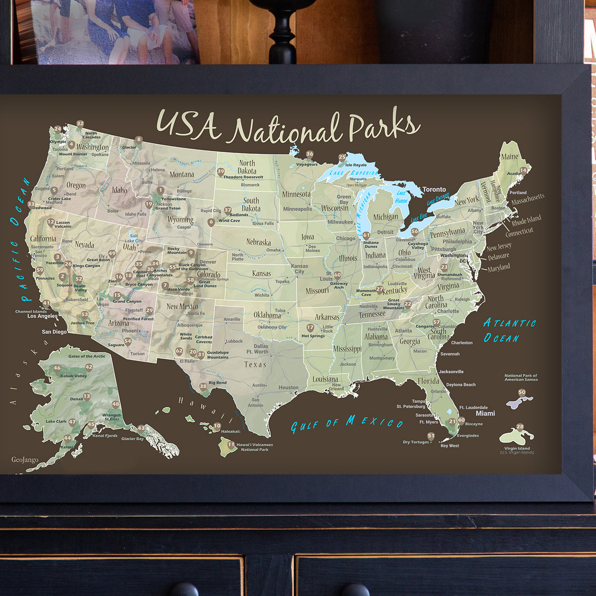 National Parks Sticker Map - Track USA Travels – GeoJango Maps
