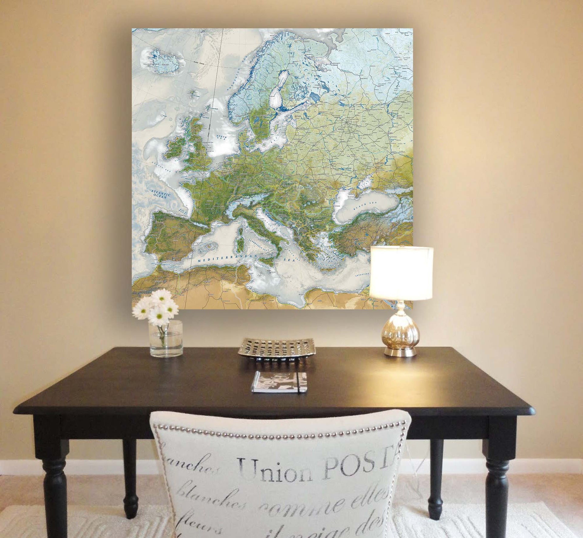 Modern Europe Map - Nautilus Travel Map Art with Pins – GeoJango Maps