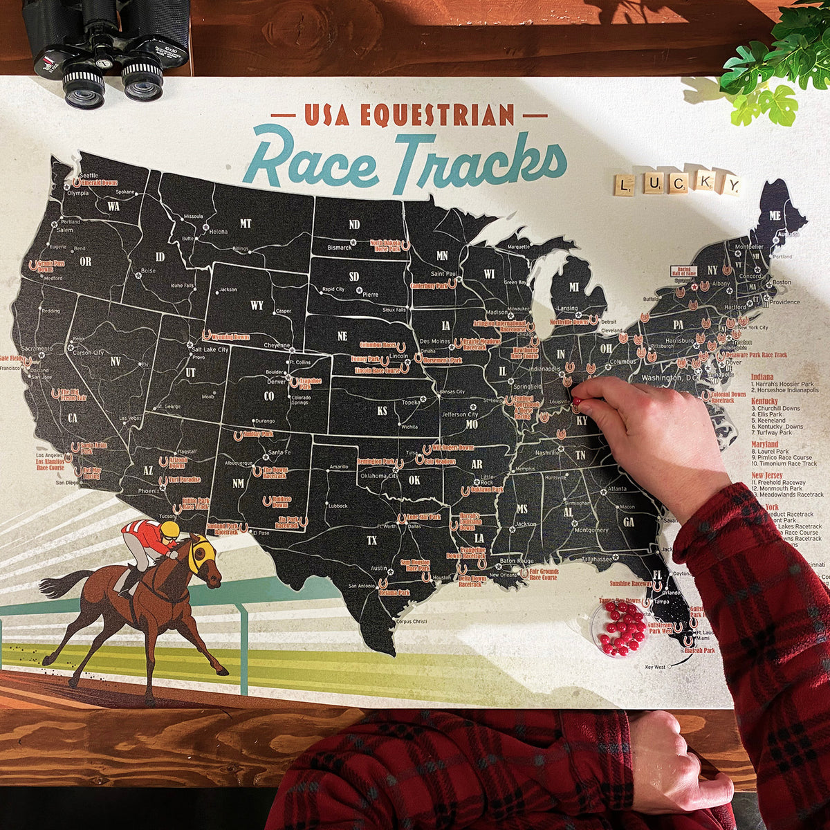 Wholesale USA Horse Racing Map – GeoJango Maps