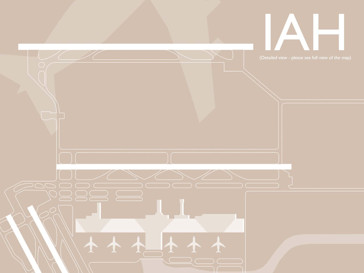 IAH - George Bush Airport Runway Map – GeoJango Maps