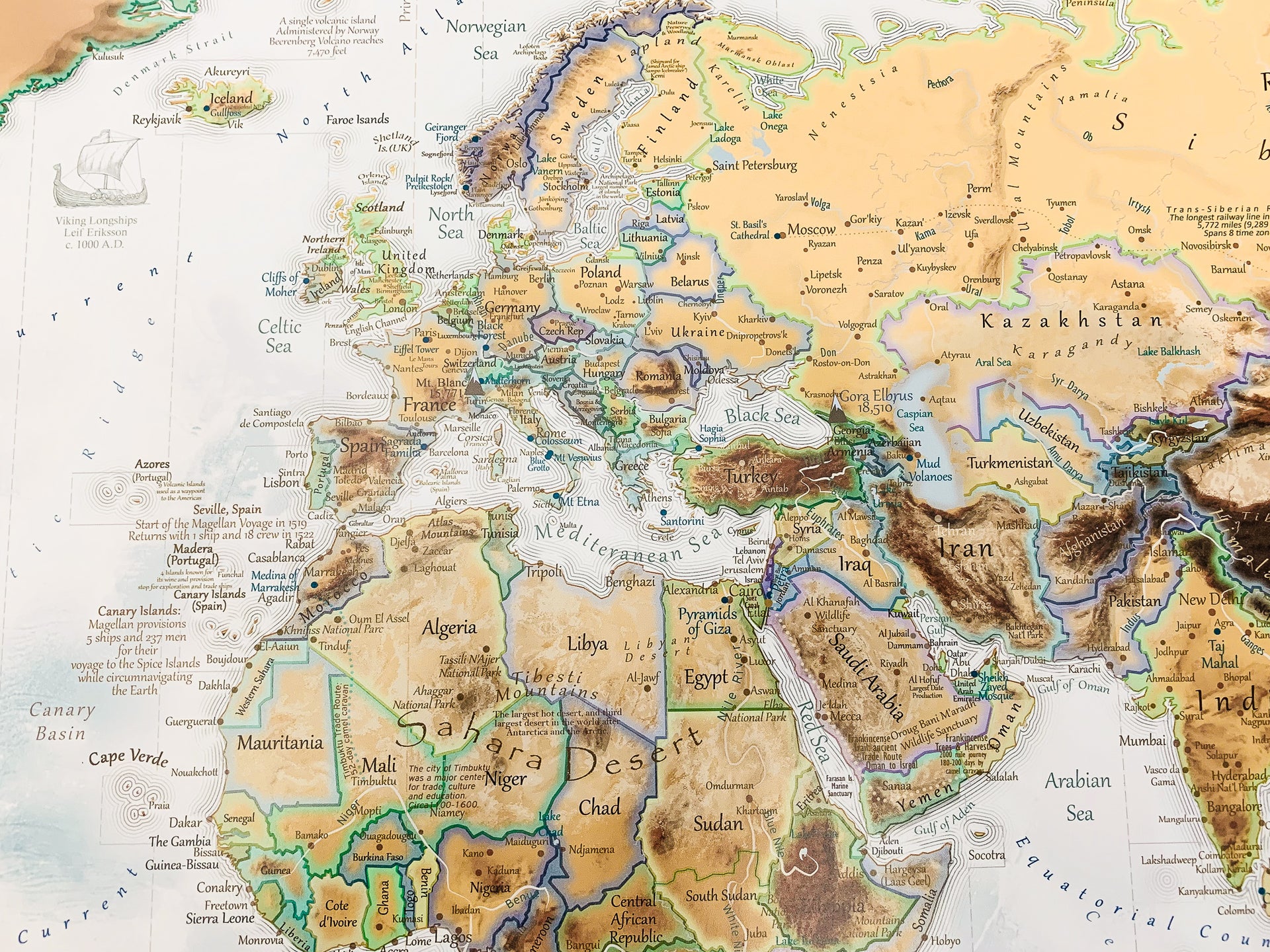 World Map Wall Mural Antique – GeoJango Maps