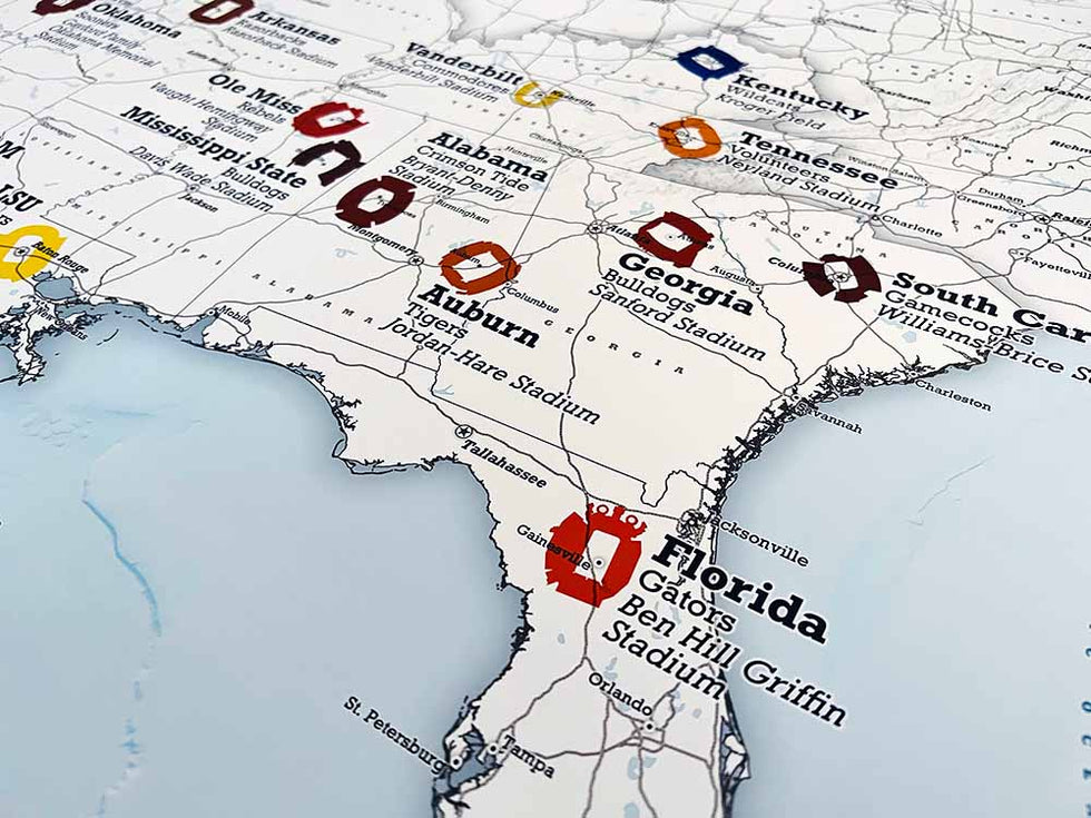 SEC College Football Stadium Map – GeoJango Maps