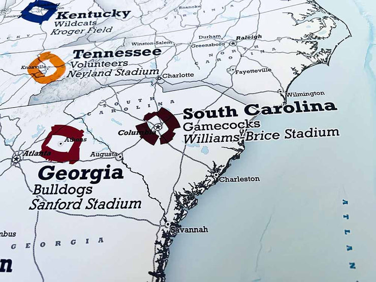 SEC College Football Stadium Map – GeoJango Maps